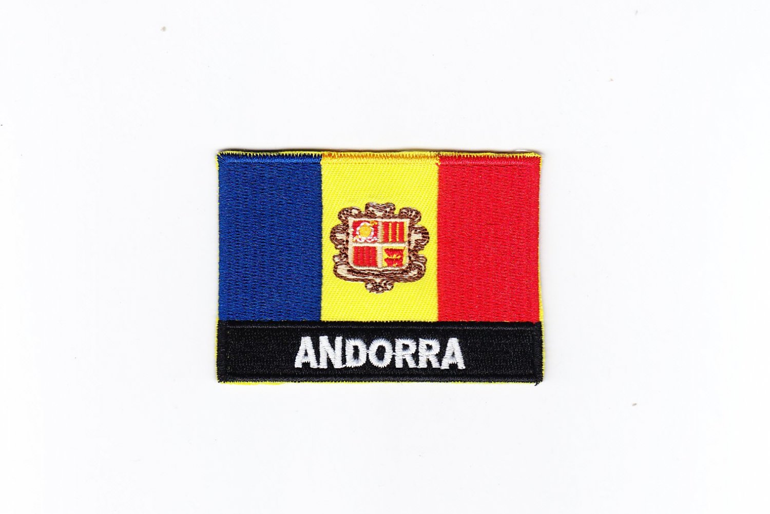 Andorra MultiColor Country Flag Logo Embroidered Iron On Backing Heat Seal Patch