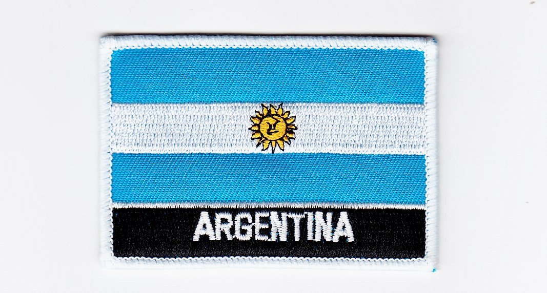Argentina MultiColor Country Flag Logo Embroidered Iron On Backing Heat Seal Patch