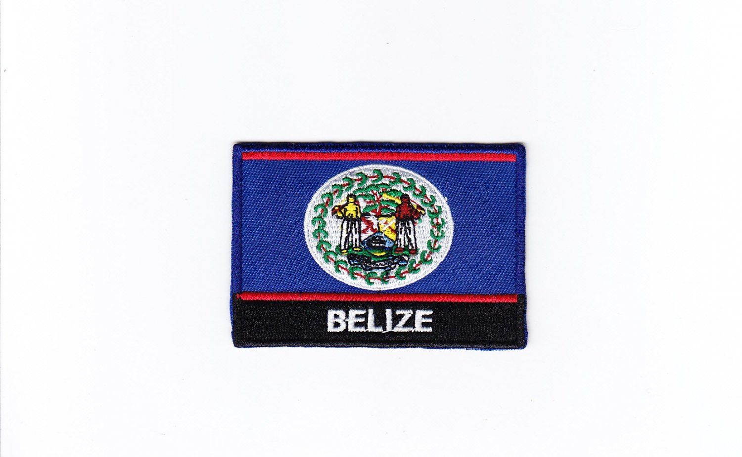Belize MultiColor Country Flag Logo Embroidered Iron On Backing Heat Seal Patch