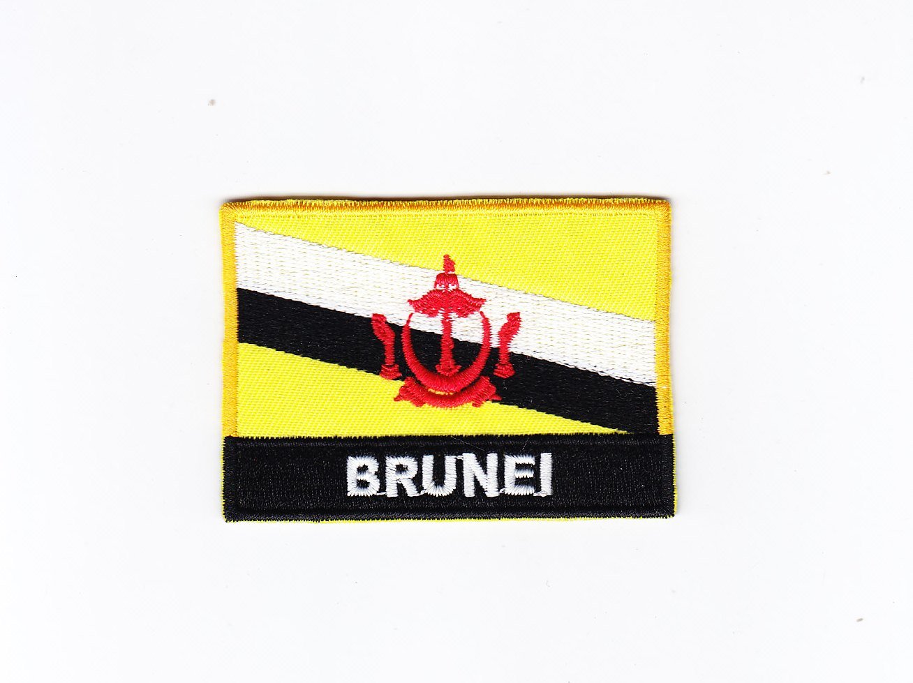 Brunei MultiColor Country Flag Logo Embroidered Iron On Backing Heat Seal Patch