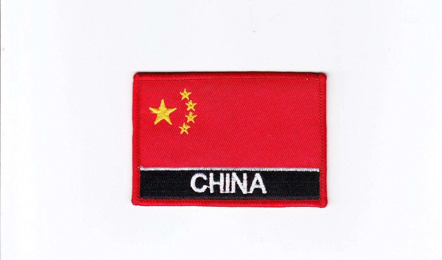 China MultiColor Country Flag Logo Embroidered Iron On Backing Heat Seal Patch