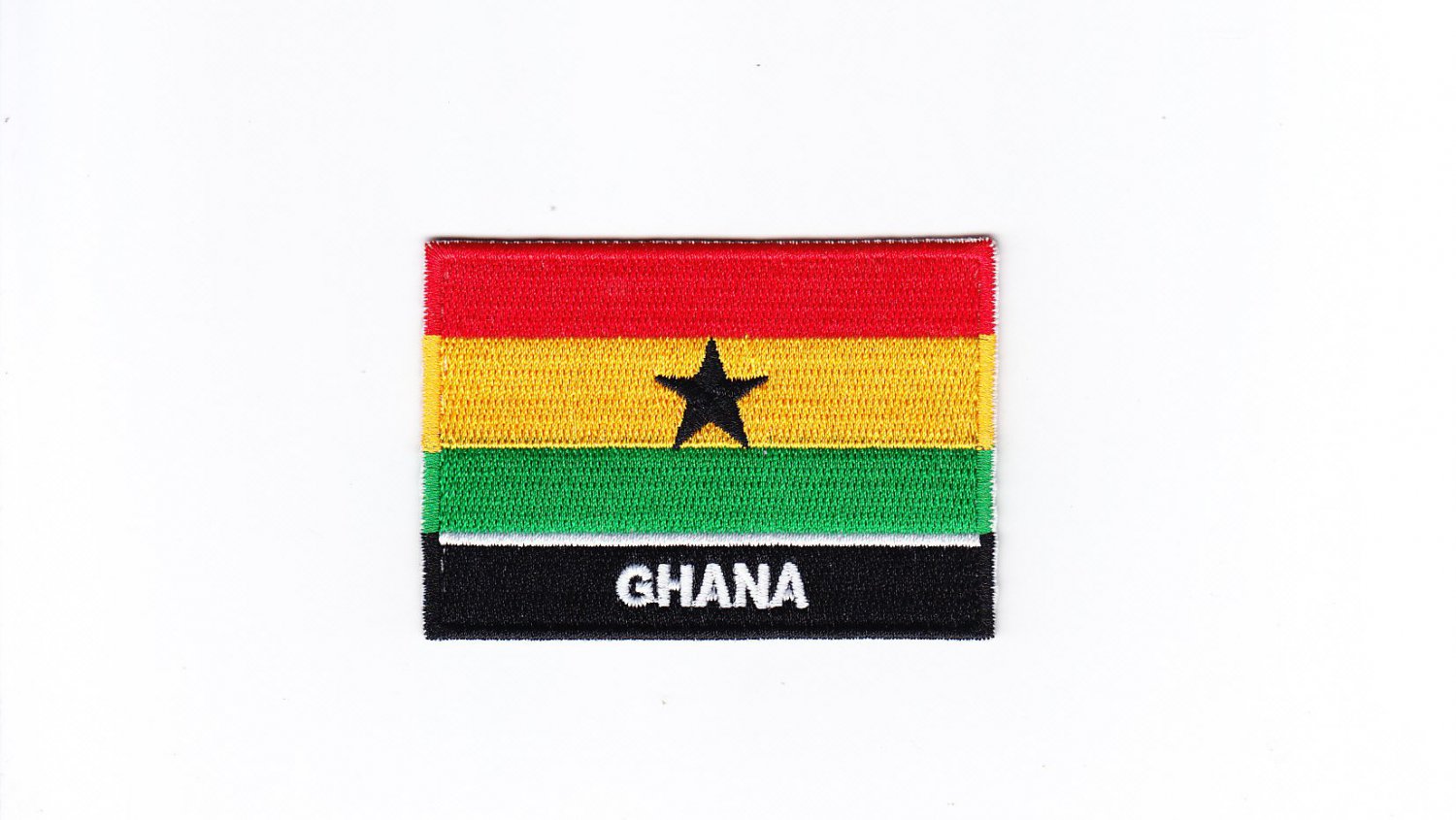 Ghana MultiColor Country Flag Logo Embroidered Iron On Backing Heat Seal Patch