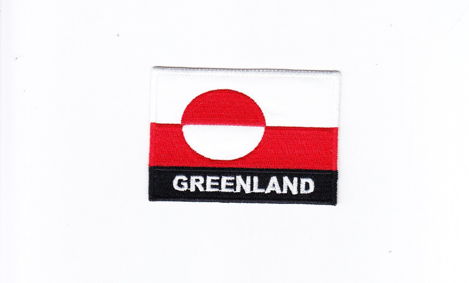 Greenland MultiColor Country Flag Logo Embroidered Iron On Backing Heat Seal Patch