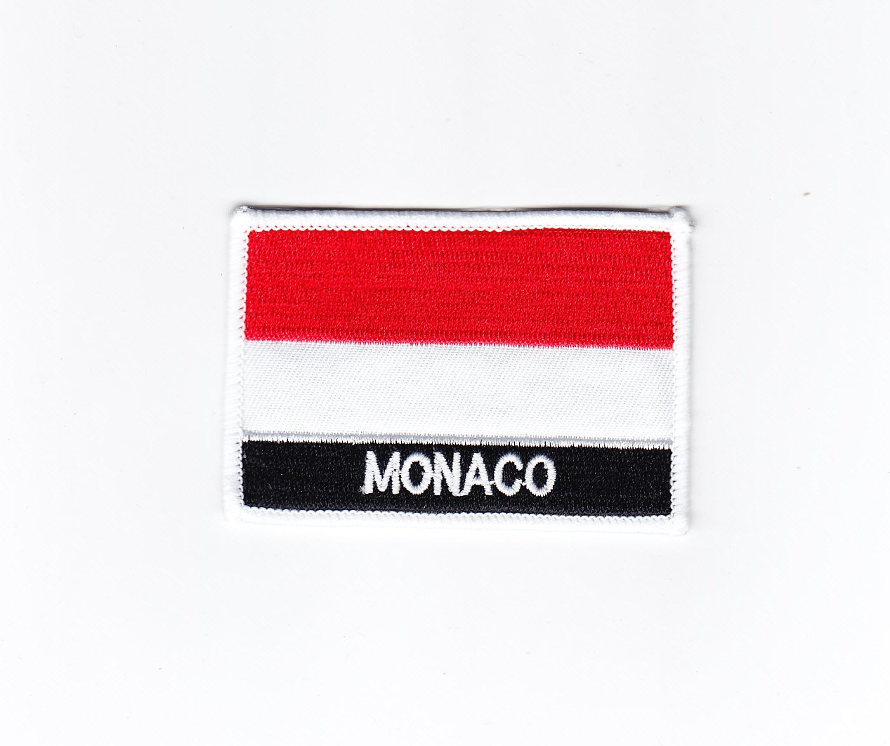 Monaco MultiColor Country Flag Logo Embroidered Iron On Backing Heat Seal Patch