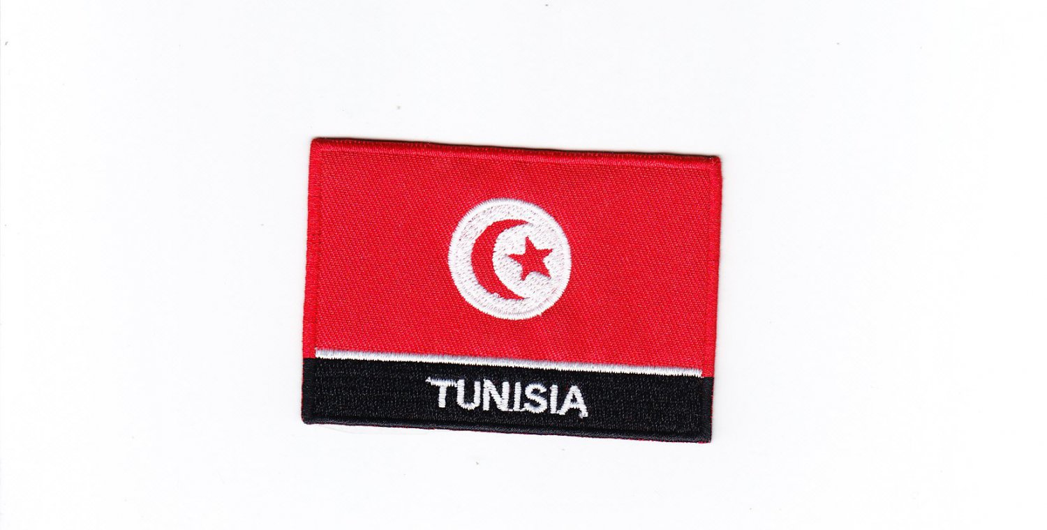 Tunisia MultiColor Country Flag Logo Embroidered Iron On Backing Heat Seal Patch