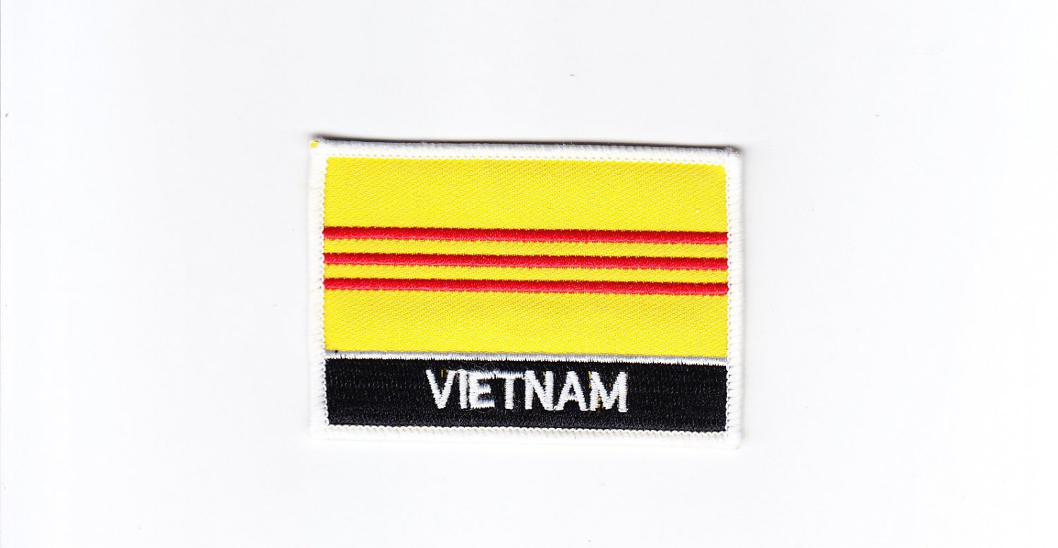 Vietnam MultiColor Country Flag Logo Embroidered Iron On Backing Heat Seal Patch