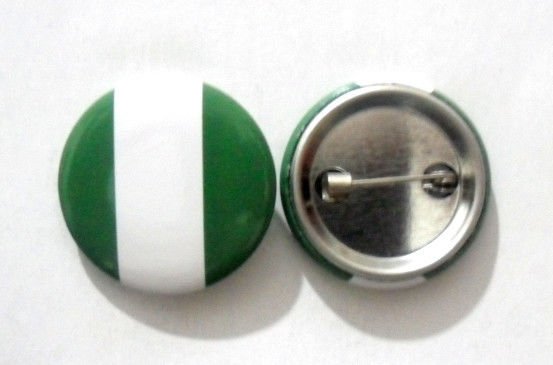 Nigeria National Country Flag Button Badge Lapel Pin Tin Plate 30 mm ...
