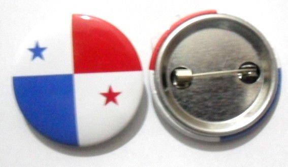 Panama National Country Flag Button Badge Lapel Pin Tin Plate 30 mm ...