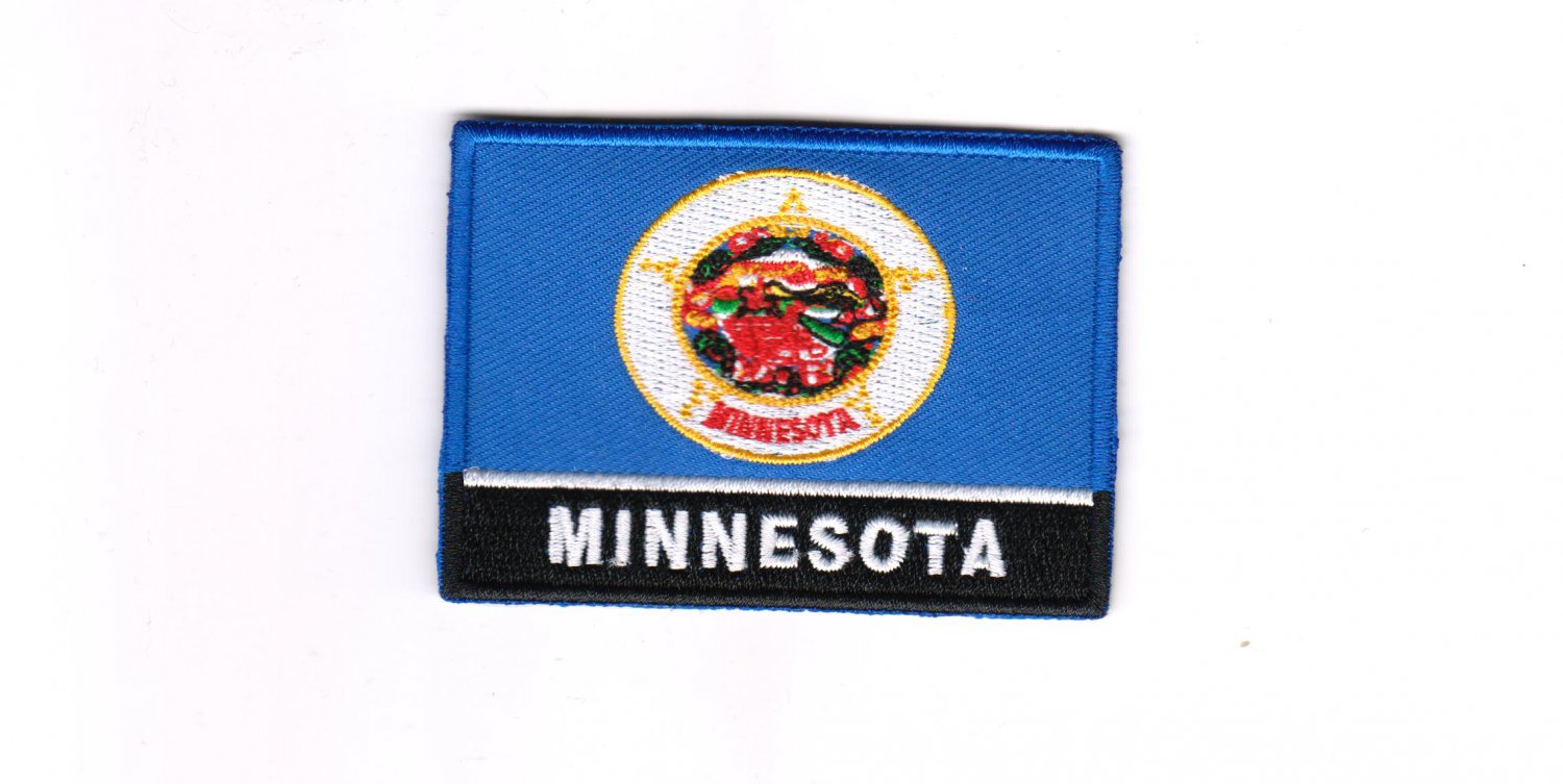 Minnesota USA State MultiColor Flag Logo Embroidered Iron On Backing ...