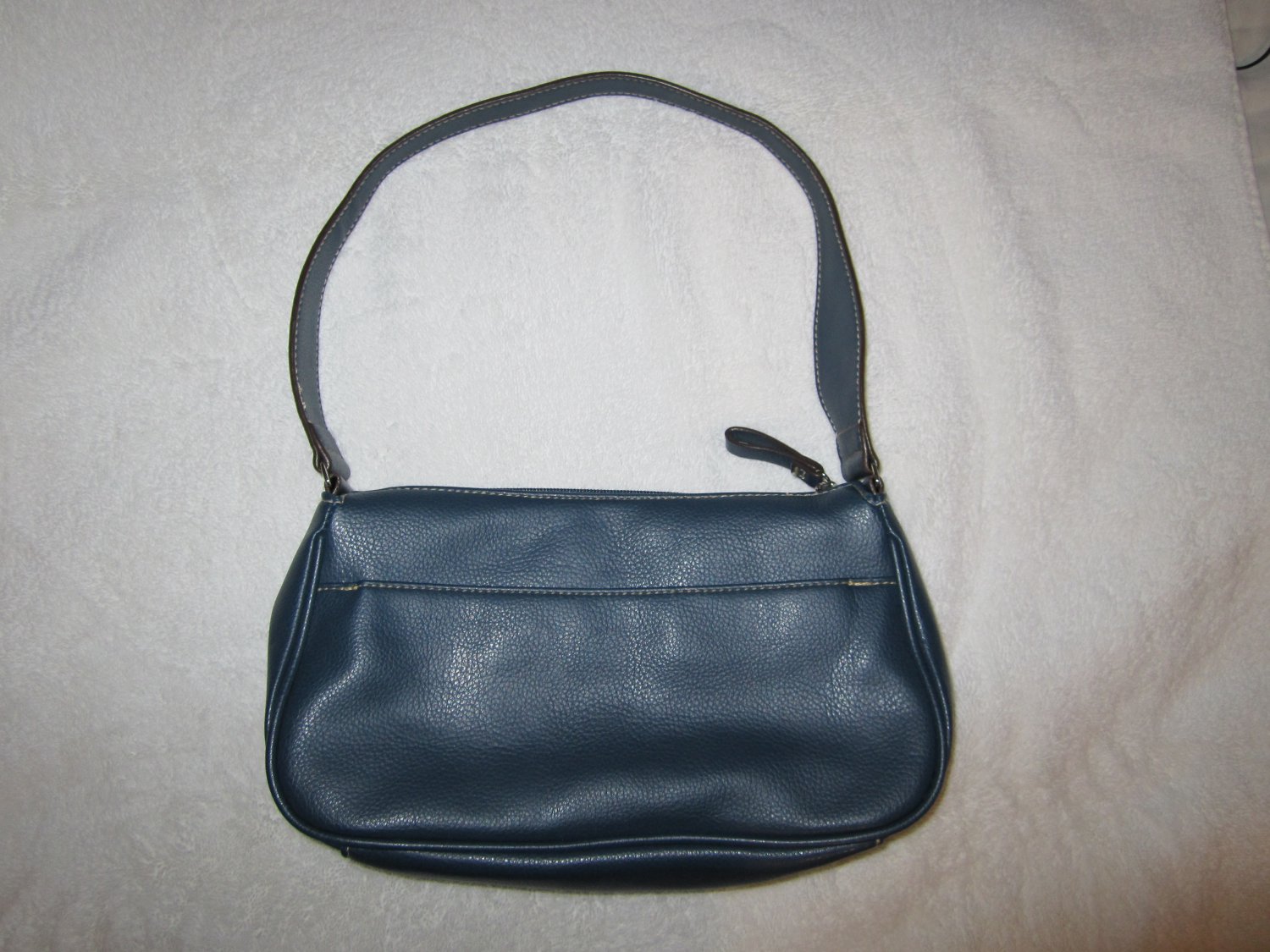VILLAGER LIZ CLAIBORNE SATCHEL PURSE blue Faux Leather Handbag