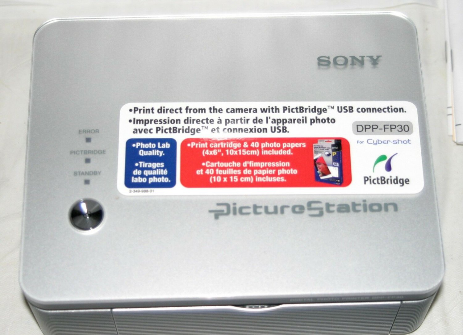 SONY DPP-FP30 Picture Station Photo Printer PictBridge USB & Cartridge ...