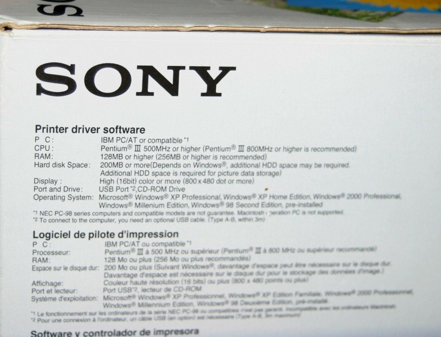 SONY DPP-FP30 Picture Station Photo Printer PictBridge USB & Cartridge ...