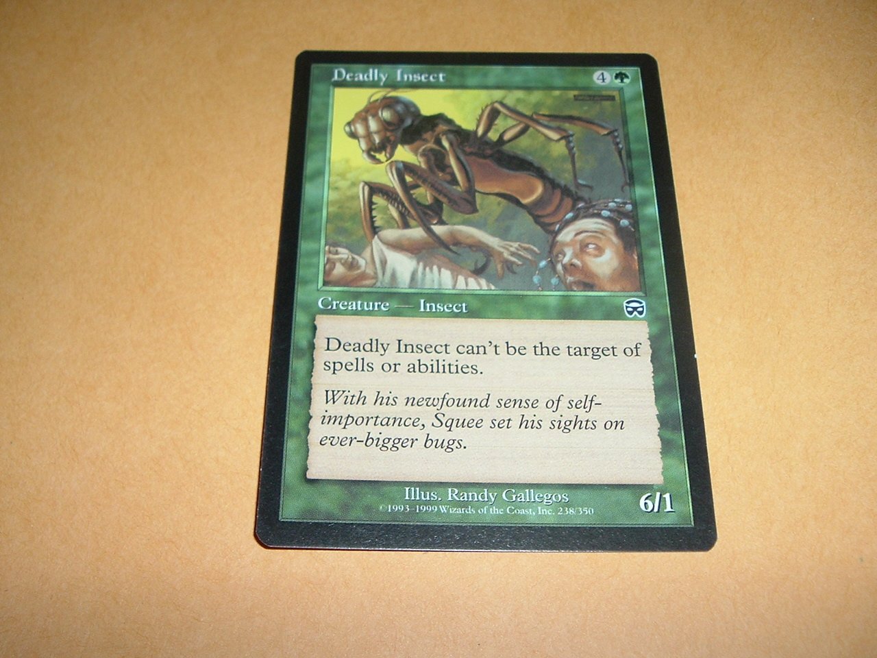 Deadly Insect Magic Mtg Mercadian Masques Card 238 Green Common For Sale