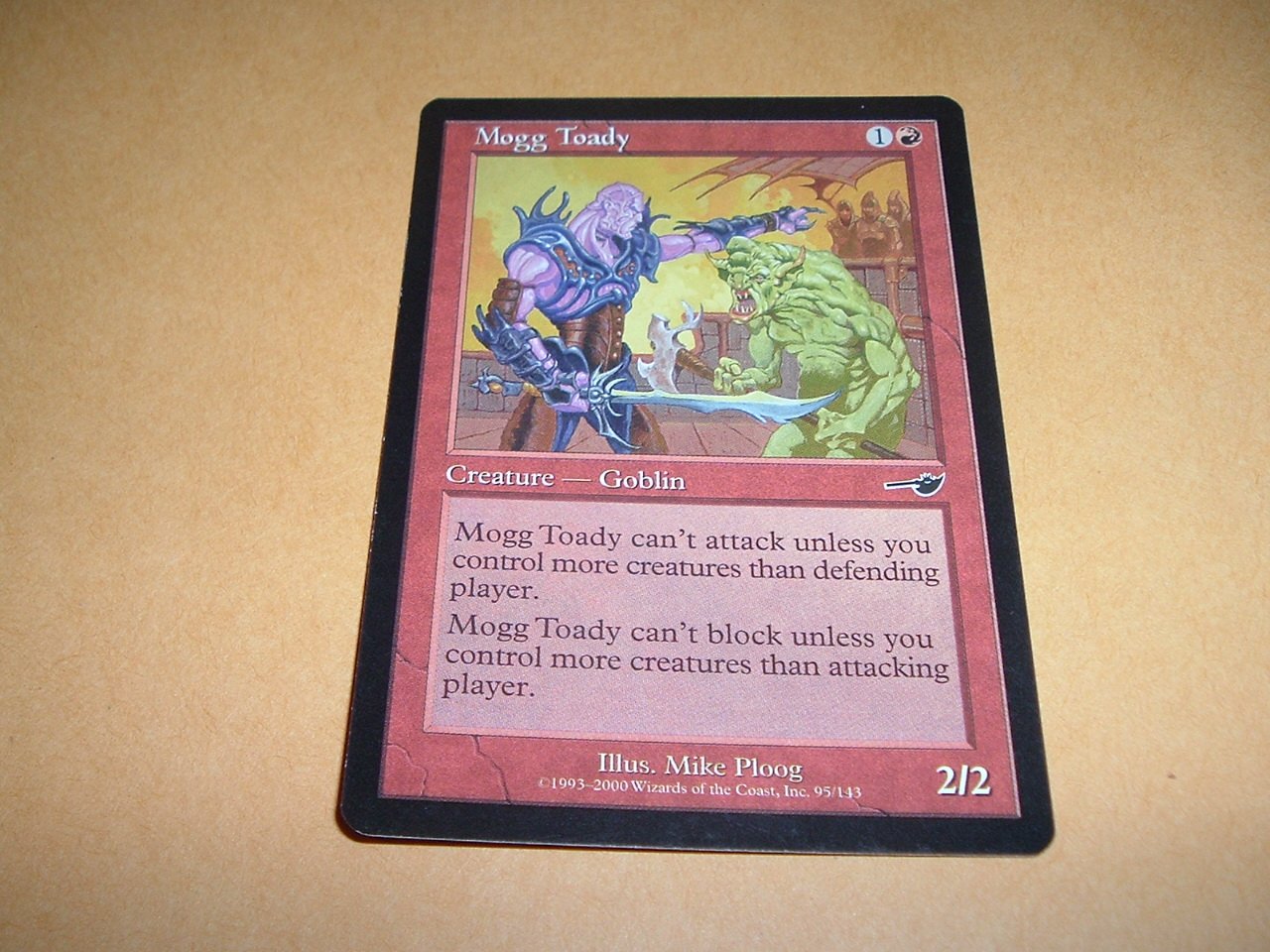Mogg Toady (Magic, The Gathering MTG: Nemesis Card #95) Red Common, for ...