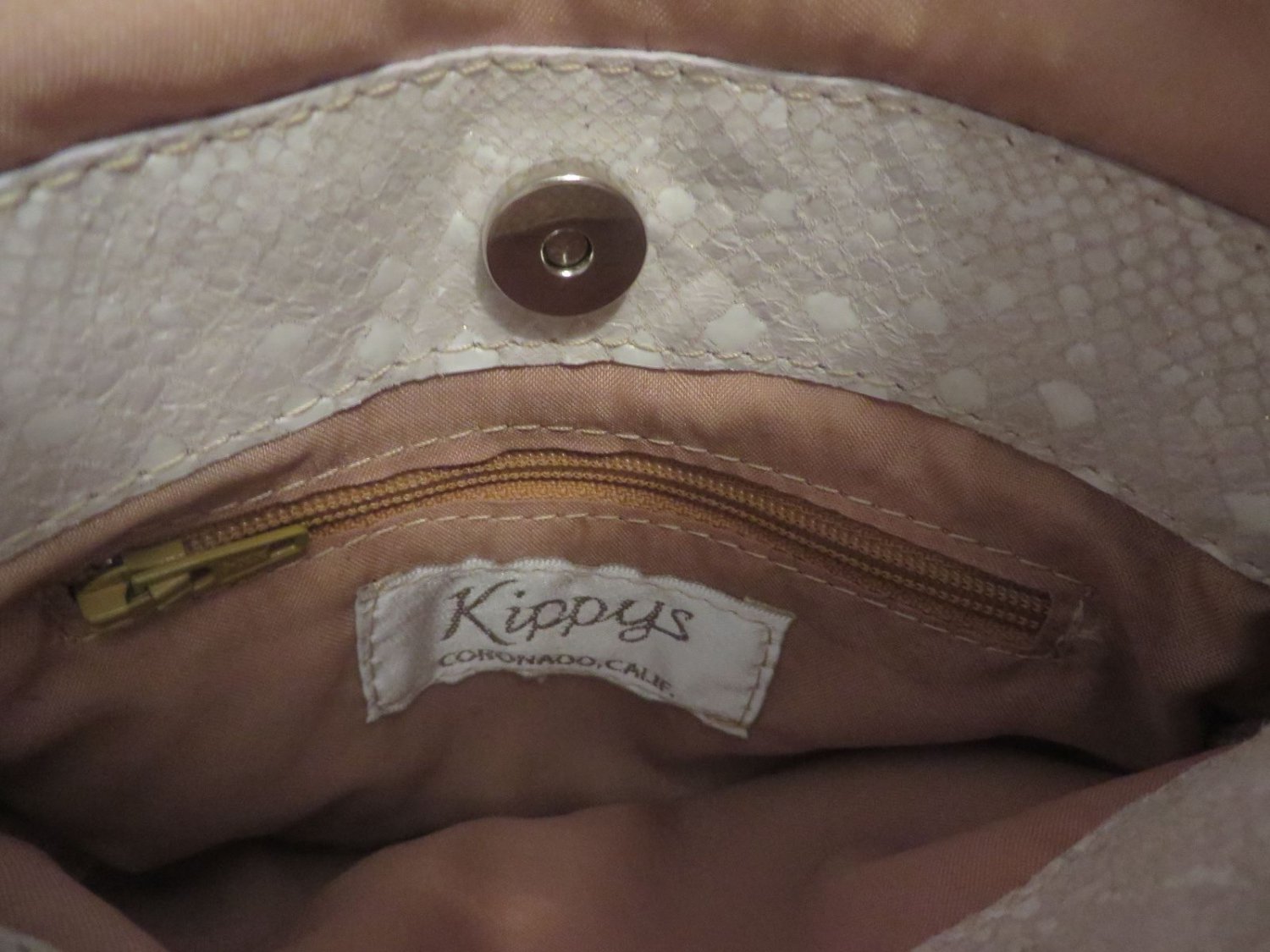 KIPPYS PURSE BELT POUCH White Gold Pink Crystals BLING Dance Cowgirl Cross