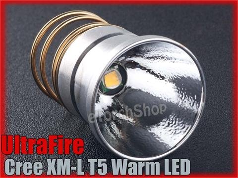 UltraFire Cree XM-L T5 Warm LED 5 Mode 650 Lumens Max Bulb Xenon light ...