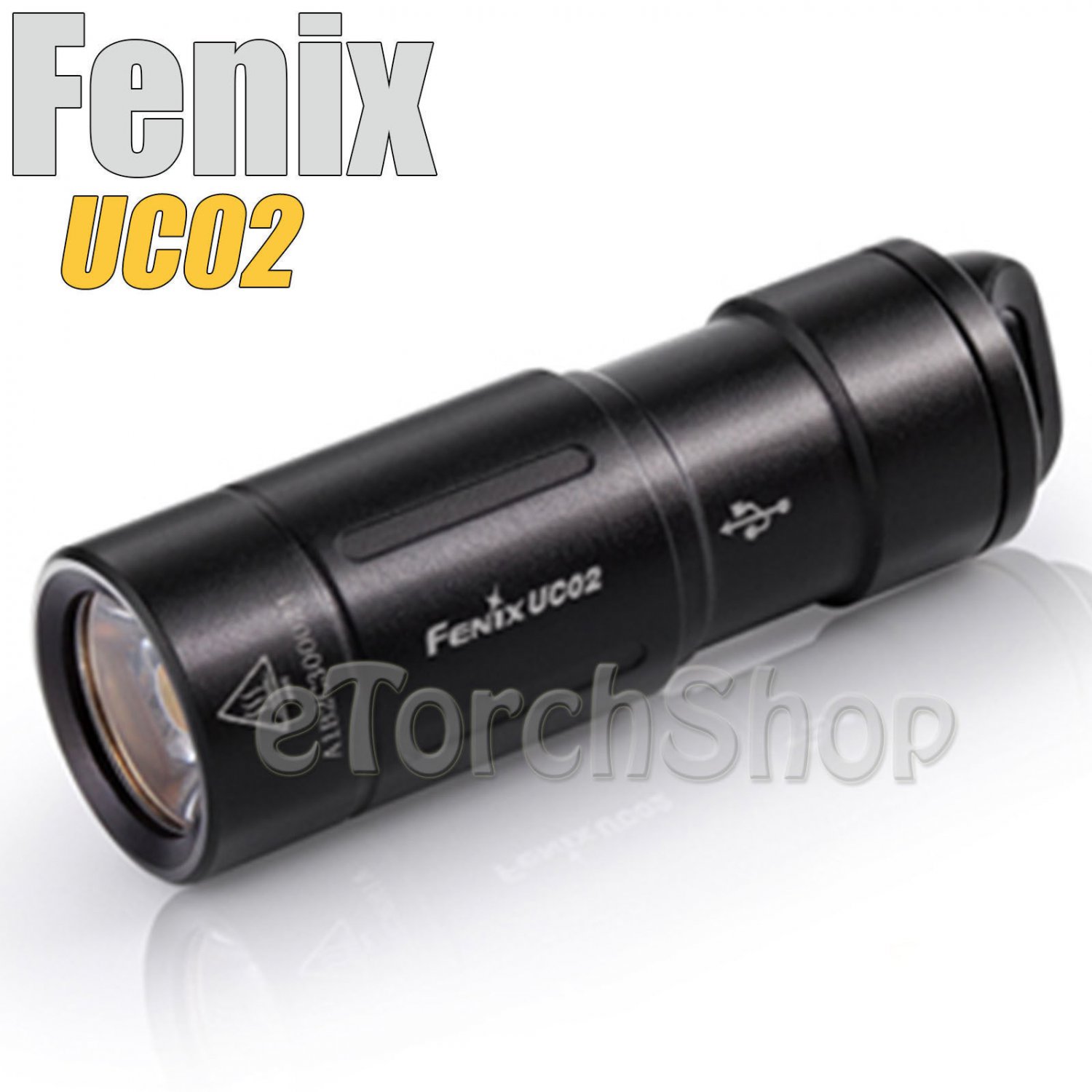 Fenix UC02 Black Cree LED USB Rechargeable Keychain Mini Flashlight ...