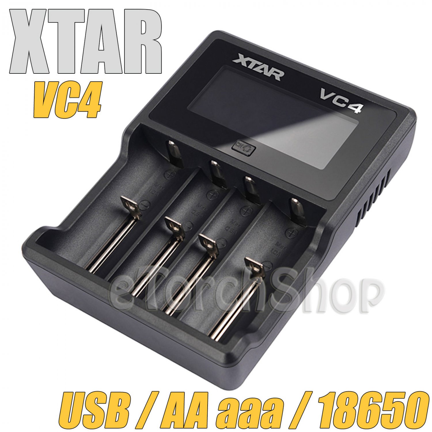 XTAR VC4 USB LED Smart Charger F AA aaa Ni-MH 18650 Li-ion Rechargeable ...