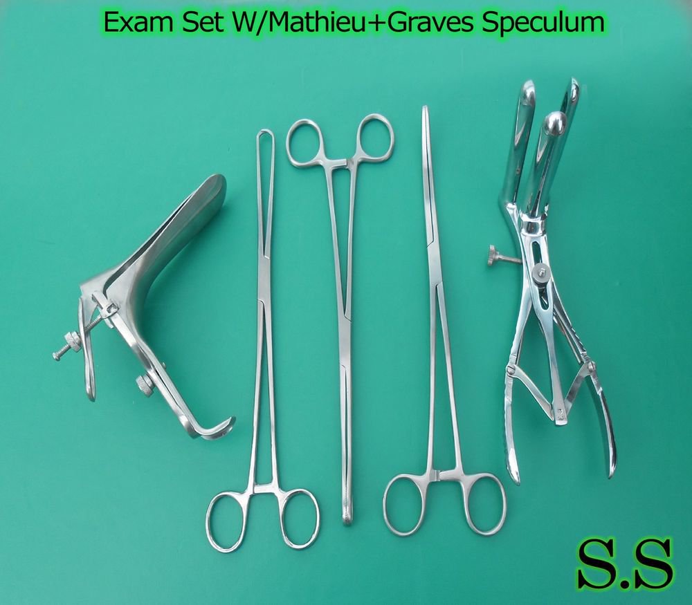 Exam Set w/Mathieu+Graves Speculum Small+Spong Forceps Gynecology ...