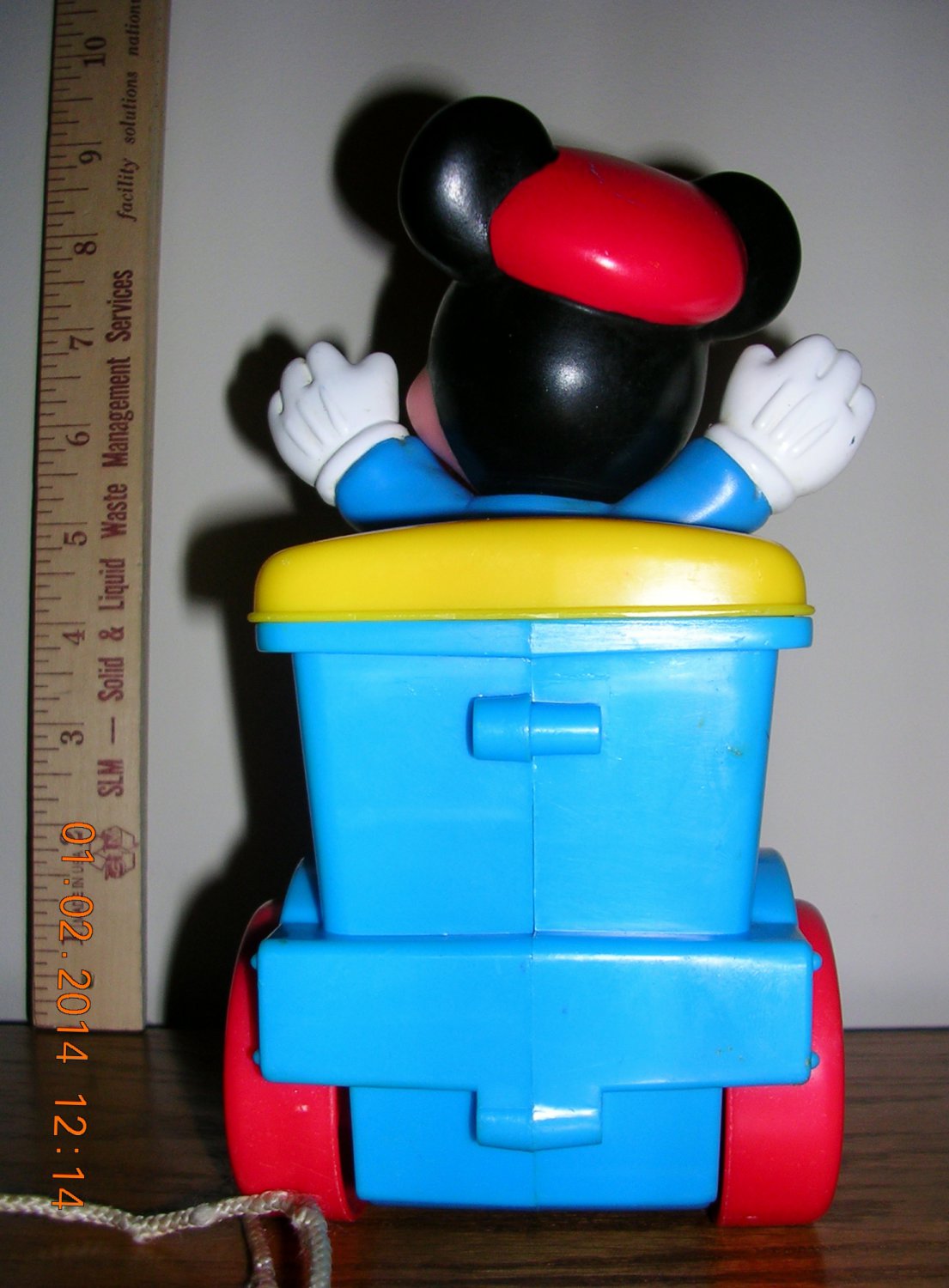 Vintage Disney Mickey Mouse Popping Train Pull Toy, Price Includes S&H