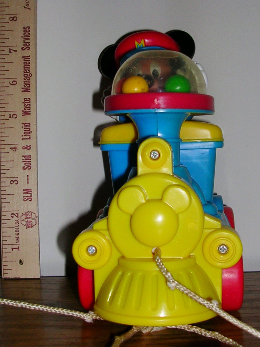 Vintage Disney Mickey Mouse Popping Train Pull Toy, Price Includes S&H