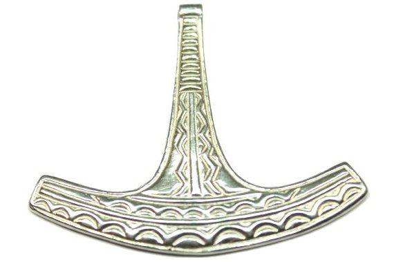 Sterling Silver Scandinavian Traditional Ukonvasara Thor's Hammer