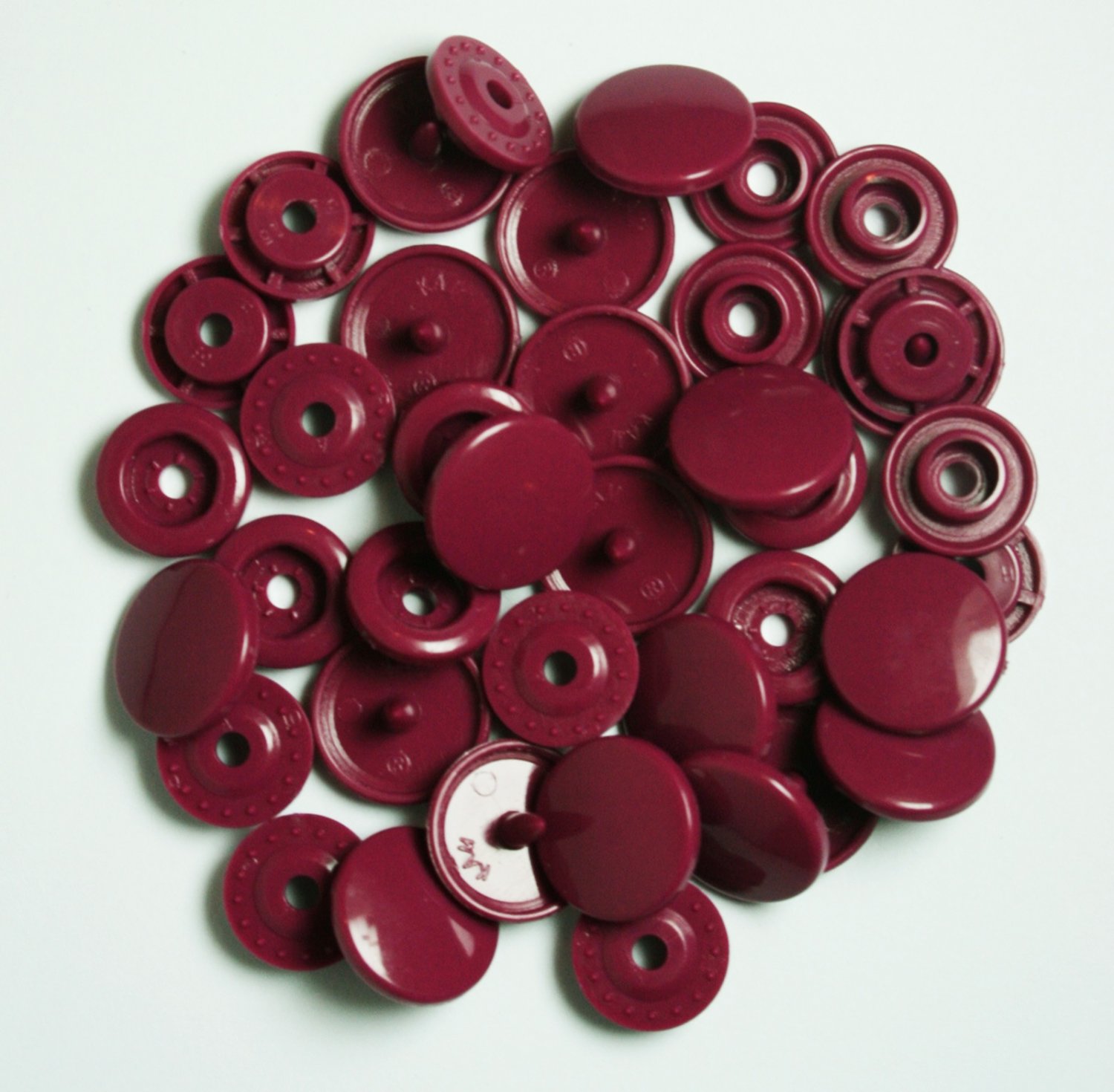 50 Sets Burgundy Plum Purple (B-34) KAM Plastic Resin Snaps Baby Cloth ...