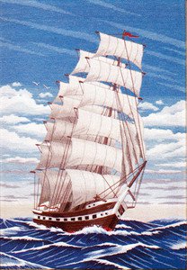 "Return to port"13.8"X19.7"TOKYO BUNKA PUNCH NEEDLE EMBROIDERY KIT 298