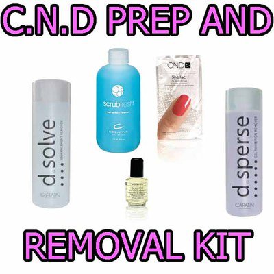 CND SHELLAC KIT SHELLAC REMOVER WRAPS, D SOLVE 100ml D SPERSE AND SCRUB ...