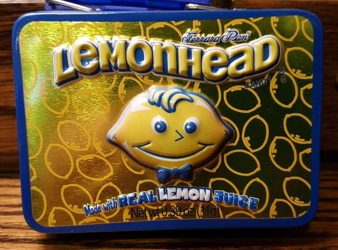 Collectible Candy Advertising Lemonhead Mini Lunch Box Tin Empty
