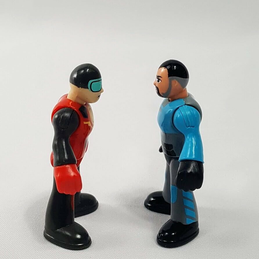 Fisher Price Imaginext Flying Tiger Sky Racers Plane Jet Pilots Blue Red