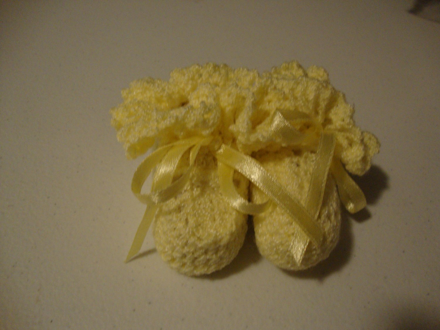 Yellow Crocheted Baby Booties