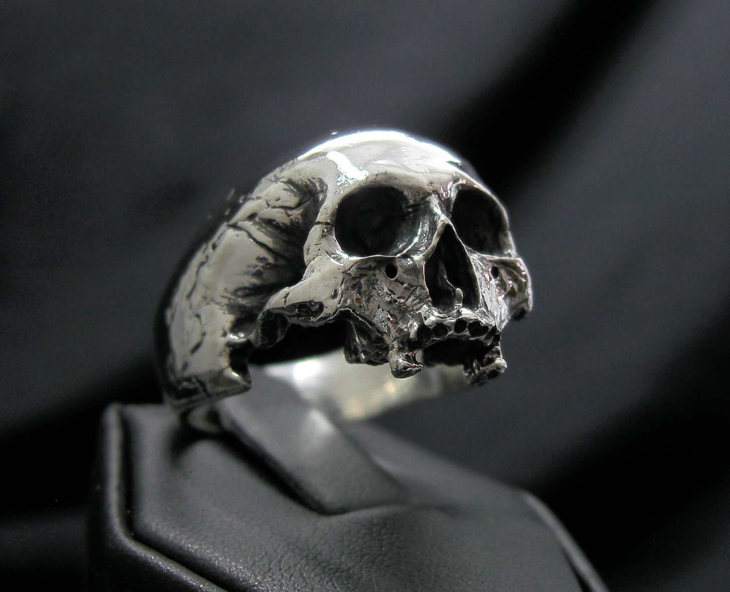 Into The Fire - Sterling Silver Mens Ring Skull Ring Biker Harley ...