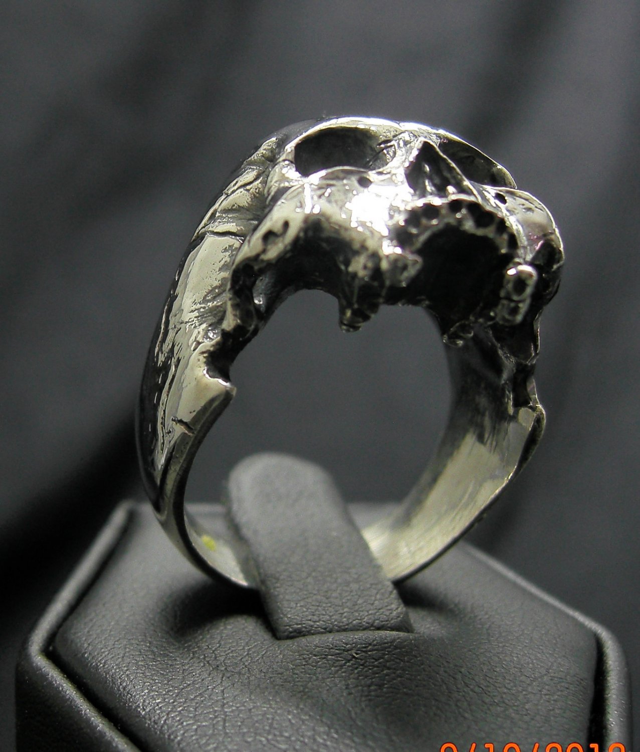 Into The Fire - Sterling Silver Mens Ring Skull Ring Biker Harley ...