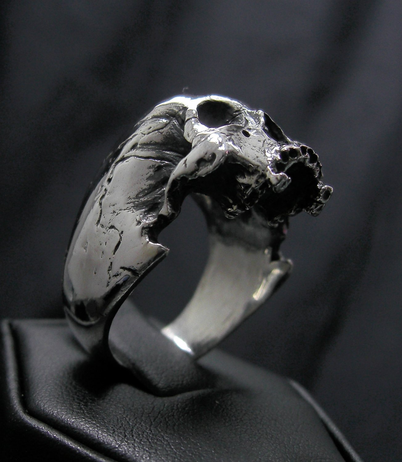 Into The Fire - Sterling Silver Mens Ring Skull Ring Biker Harley ...
