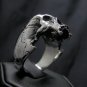 Into The Fire - Sterling Silver Mens Ring Skull Ring Biker Harley ...