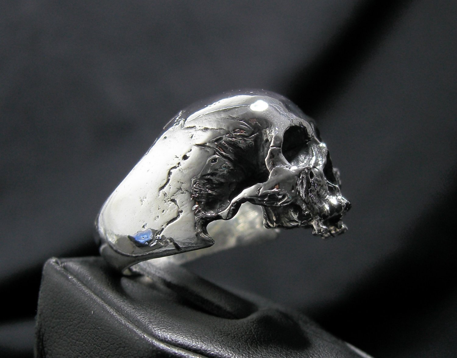 Into The Fire - Sterling Silver Mens Ring Skull Ring Biker Harley ...