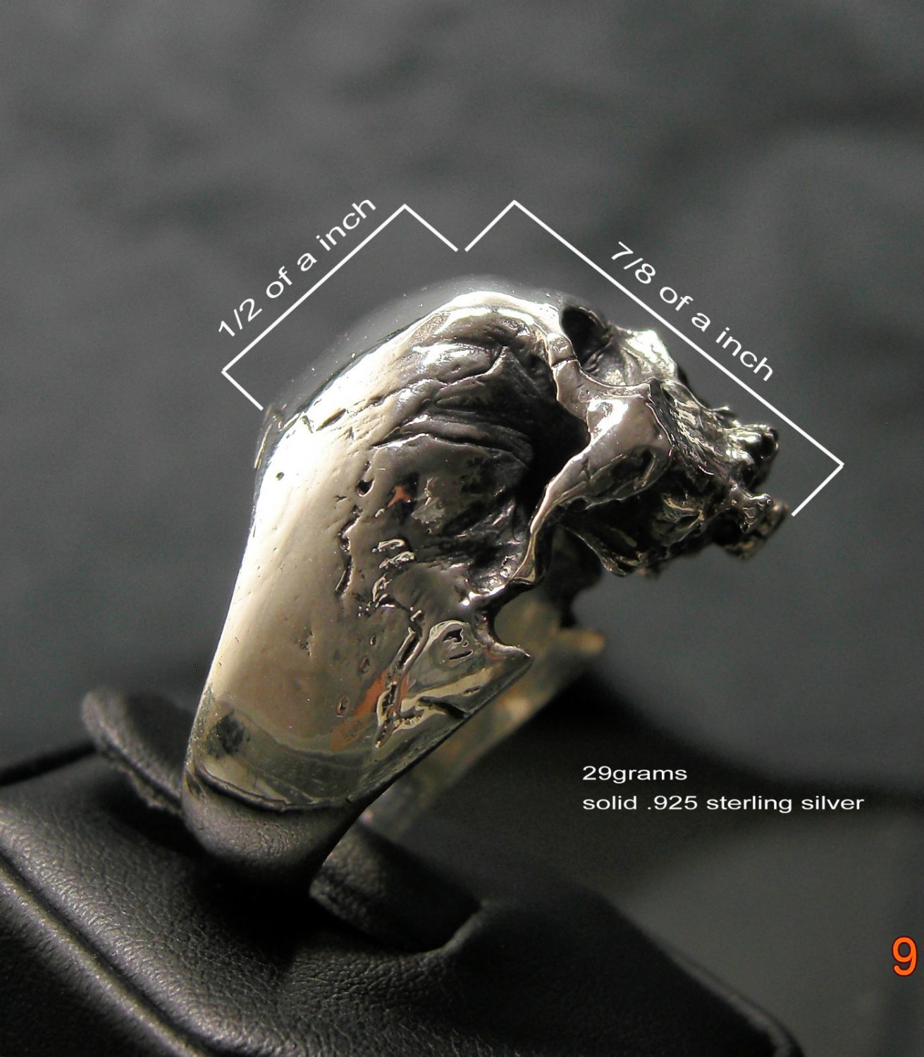 Into The Fire - Sterling Silver Mens Ring Skull Ring Biker Harley ...