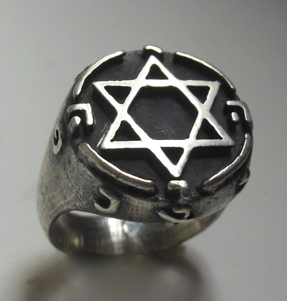 King Solomon Signet Ring Mystic Masonic, Secret Seal, Kabbalah Sterling ...
