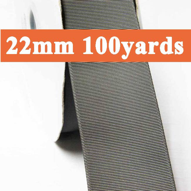 Metal Grey Color #017 Grosgrain Ribbon Wholesale 22mm 7/8" 100 Yards ...