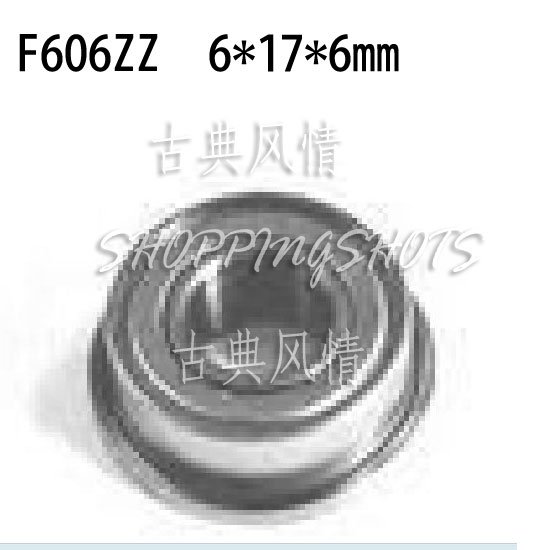 1pc F606ZZ 6x17x6 Flanged 6*17*6 mm F606Z Miniature Ball Radial Bearing ...
