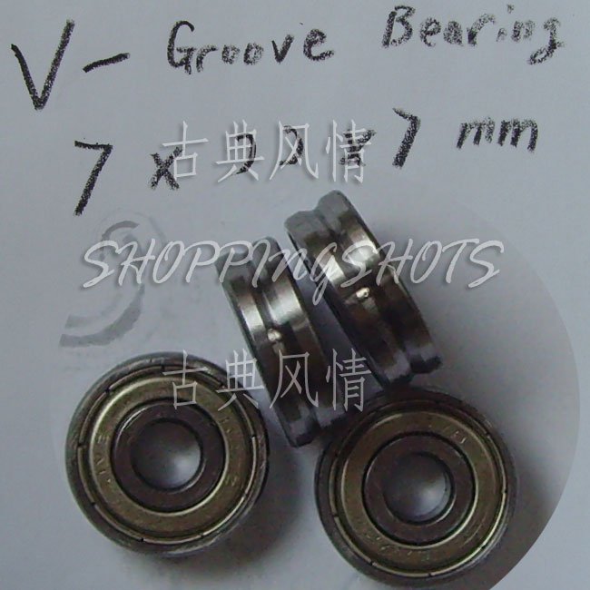 (10pcs) Bore 7mm V Groove Sealed Ball Bearings 0.276 inch vgroove ...
