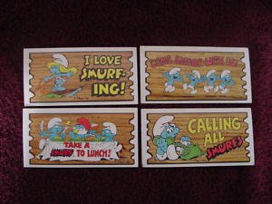 4 Smurf Super Cards Rare 1982 Topps Trading Card Lot 2