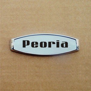 US182-CHROME 3D CAR EMBLEM AMERICAN Peoria CITY EMBLEM BADGE