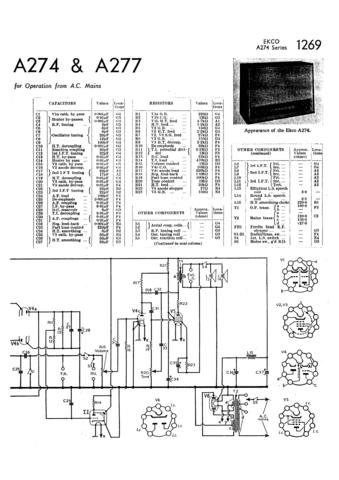 Ekco A277 A-277Technical Repair Schematics etc