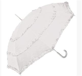 Ladies Parasol Triple Ruffle Umbrella White Purple Pink Red 46" Arc