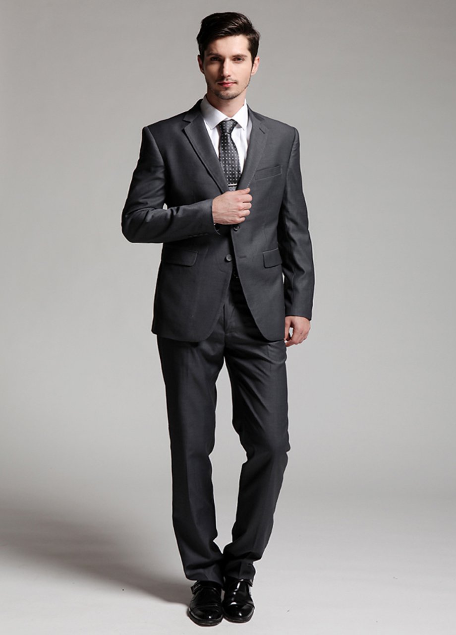 Solid Dark Gray Suit