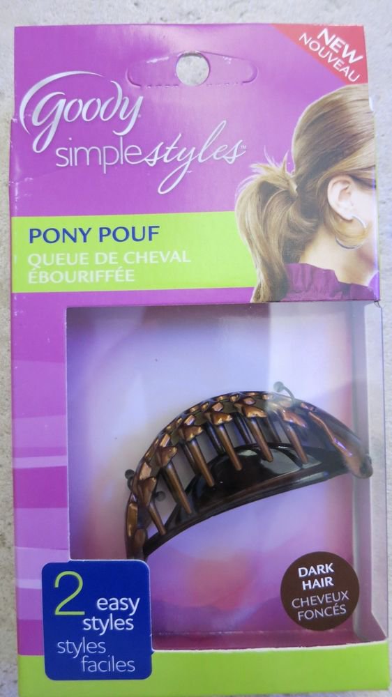 Goody simple styles Pony Pouf clip DARK HAIR 2 easy styles girl women ...