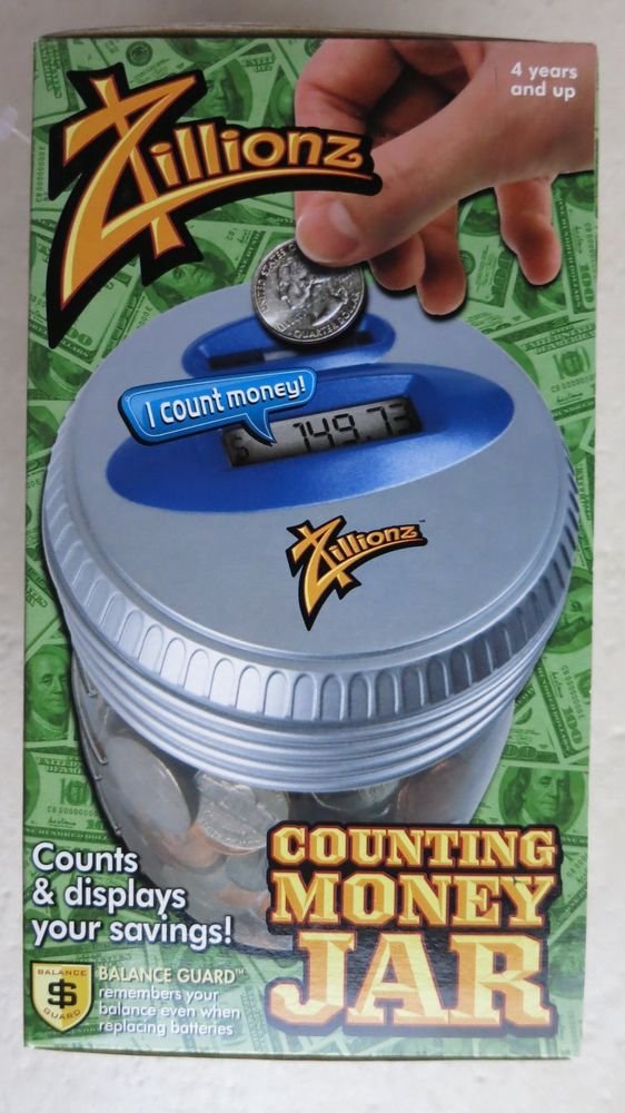 Zillionz Electronic Counting Money Jar with Balance Guard gift present ...