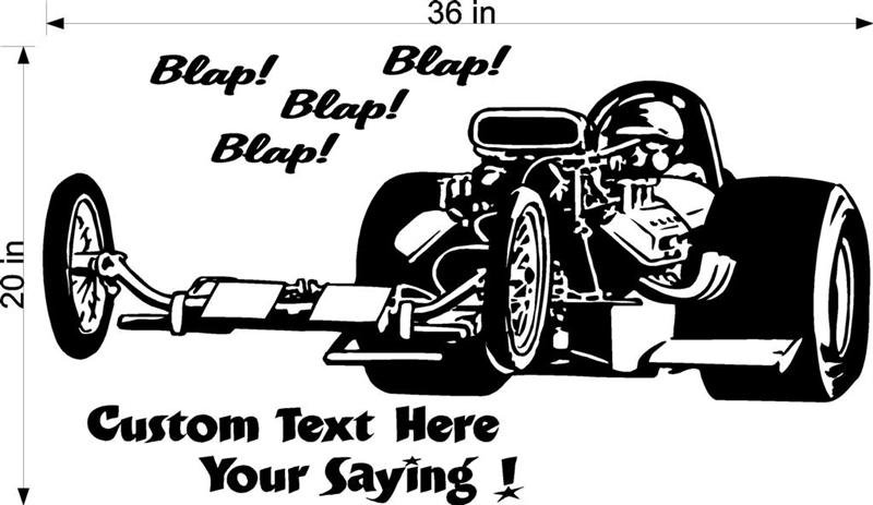 Dragster Drag Racing Auto Car Vinyl Wall Art Sticker Decal 2